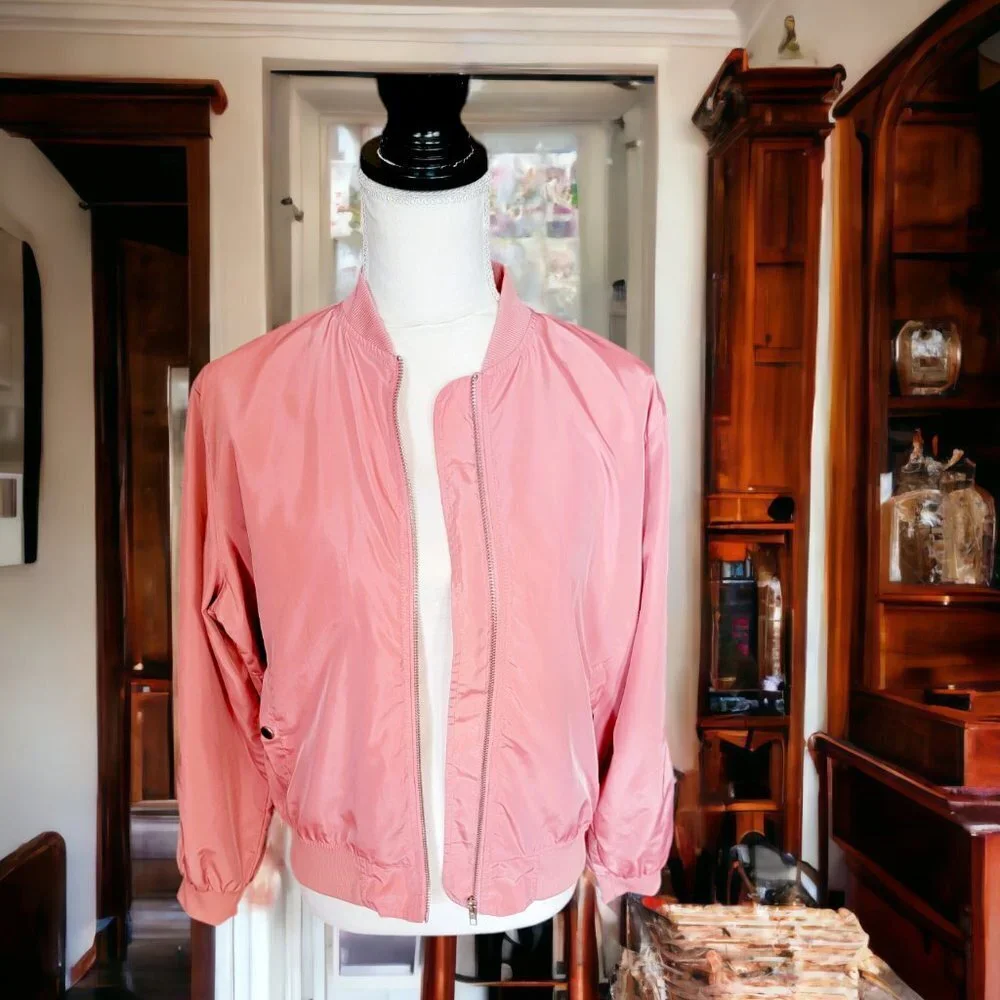 Dice | Jackets & Coats | Dice Bomber Type Pink And White Long Sleeve ...